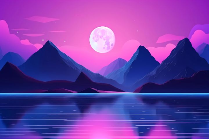 Vaporwave Landscape Watercolor - The Creative Spot - Paintings & Prints ...