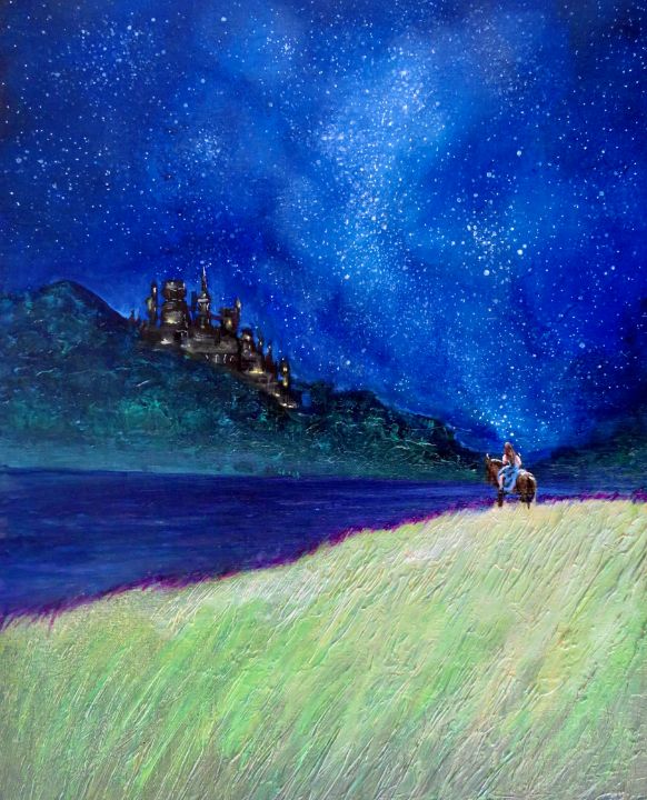 My Father’s Kingdom - Lauren Chaney - Paintings & Prints, Landscapes & Nature, Skyscapes, Night ...