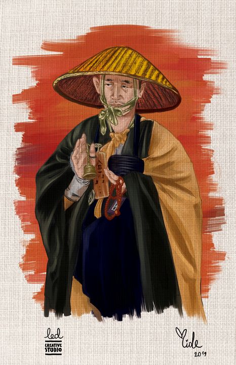 Ancient Monk - LED Creative Studio - Digital Art & AI, Ethnic, Cultural ...