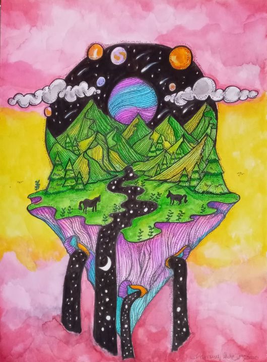 Trapped in time - Jas Medina Artwork - Drawings & Illustration, Fantasy ...