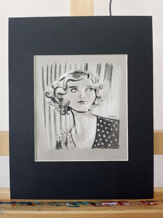 1930's Woman Wearing Polka Dots - Deborah Forrest - Drawings ...