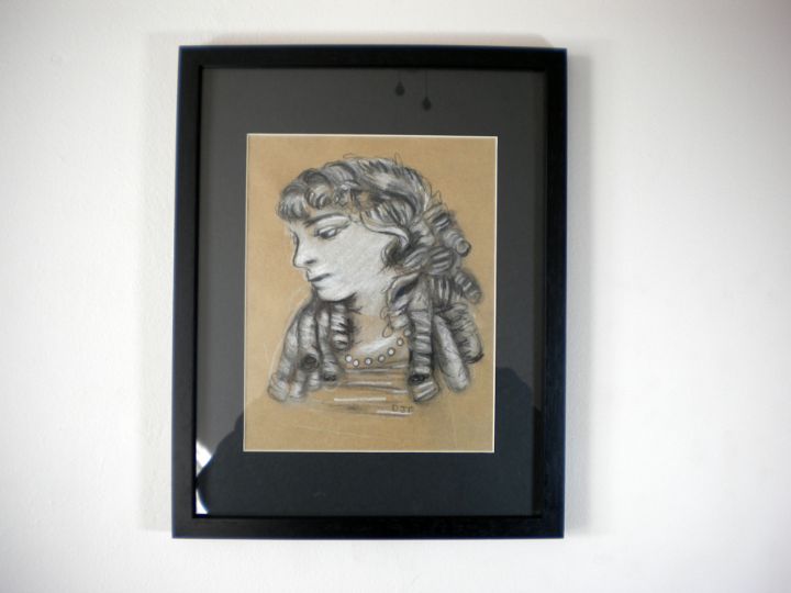 Curly Haired Woman in Charcoal - Deborah Forrest - Drawings ...