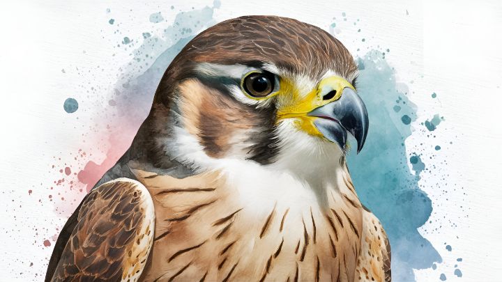 Peregrine falcon bird watercolor - The bright moon - Digital Art & AI ...