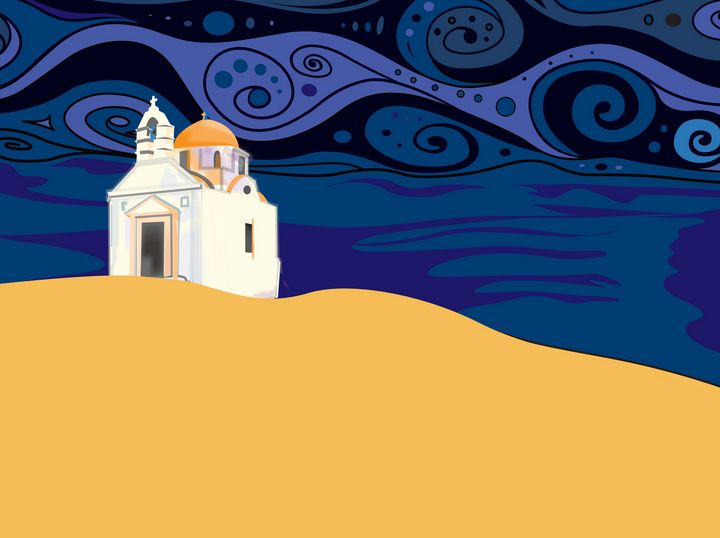 Church covered in sand - Frank’s Acrylic Creations - Digital Art & AI ...