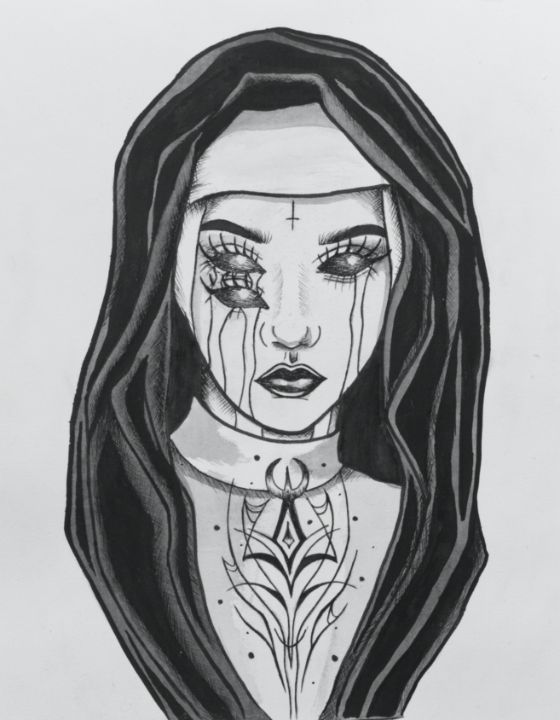 Demon Nun - Mary Arellano - Drawings & Illustration, People & Figures ...