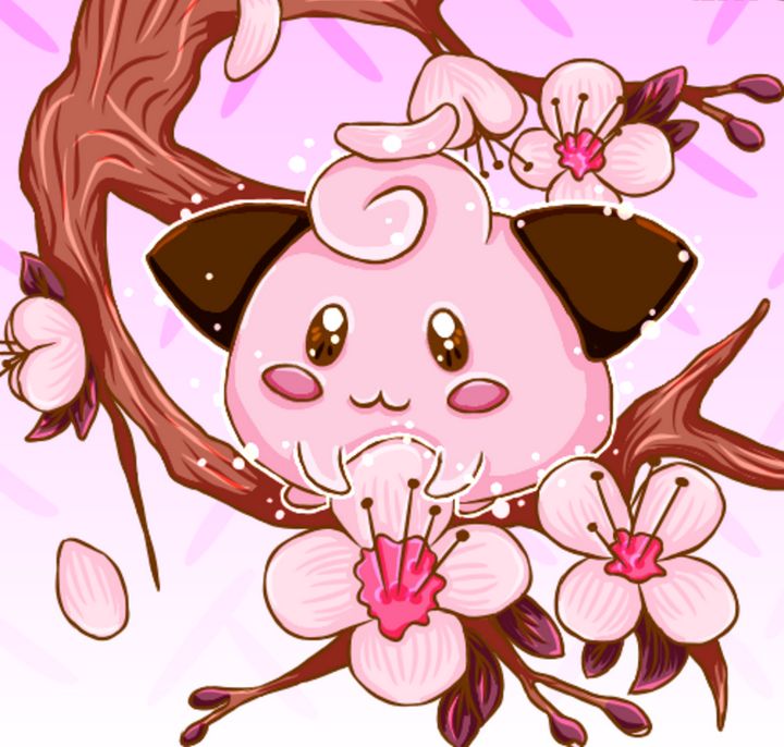 Cherry Blossom Cleffa - Kaloro Designs - Digital Art & AI, Childrens ...