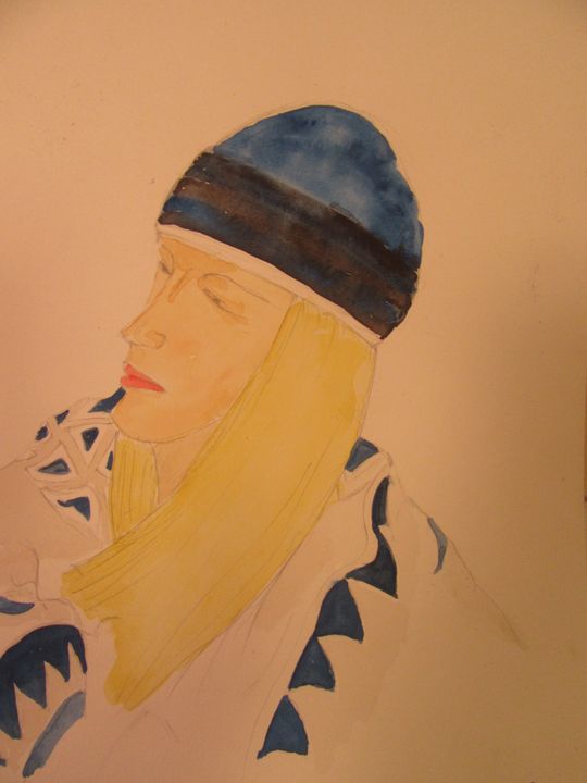 Girl with Blue Hat - McInerney Artist, ( Bill McInerney) - Paintings ...