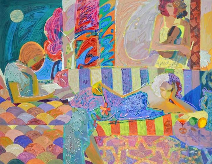 Sabzi - "Summer Evening" - LPM Art Gallery - Paintings & Prints, People ...