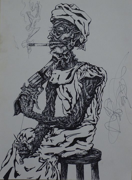 old woman - charisse wells - Drawings & Illustration, Abstract, Other ...