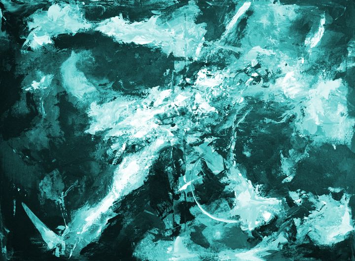 Teal Abstract enhanced - Timeless Art On Canvas - Digital Art & AI ...