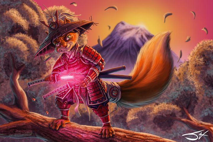 Samurai Squirrel - Artistic Jax - Paintings & Prints, Animals, Birds ...