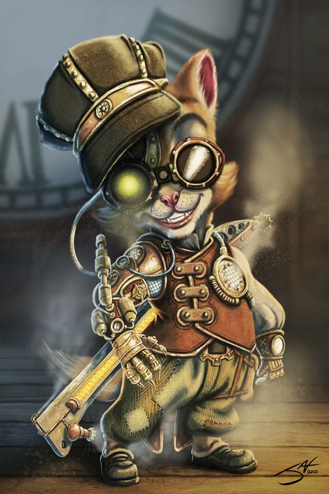 My Clockwork Kitten V3 - Artistic Jax - Digital Art & AI, Animals ...