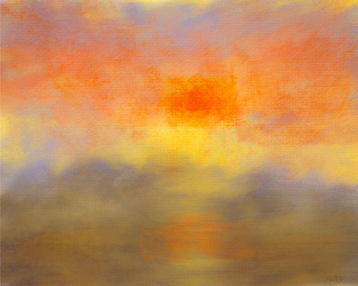 Sunset one : reflections of orange - Andy Carruth Art - Digital Art ...