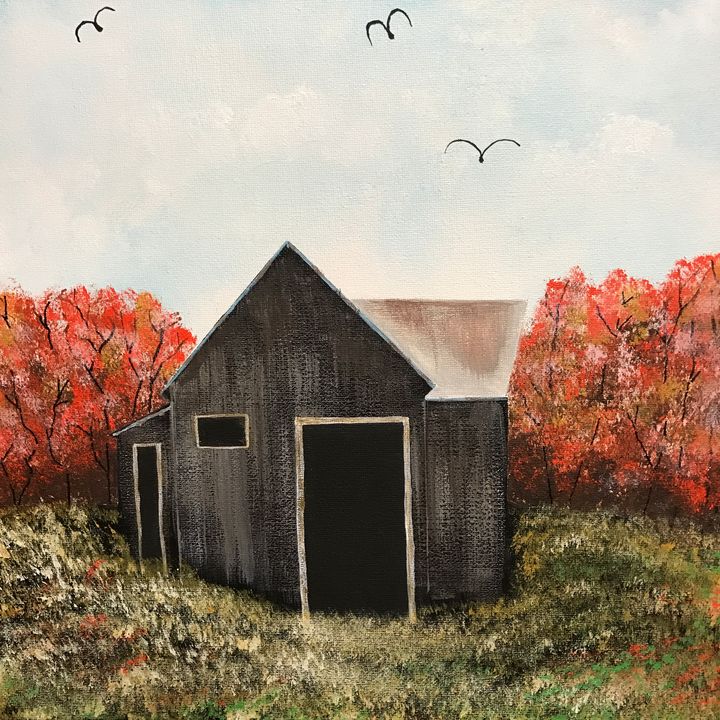 The Colorful Barn - Mukherjee Art Studios - Paintings & Prints ...