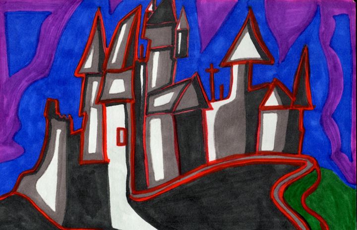 Night Castle - Samantha Gaw - Drawings & Illustration, Buildings ...
