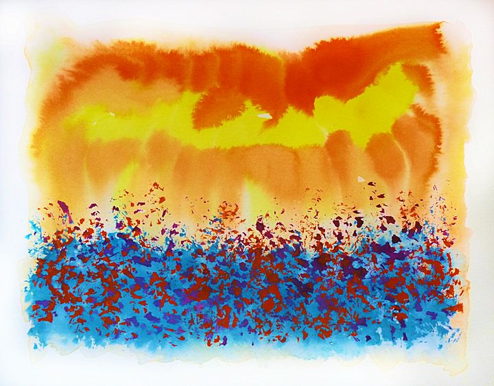 Red Flowers at Sunset - David Neace Artist - Paintings & Prints ...