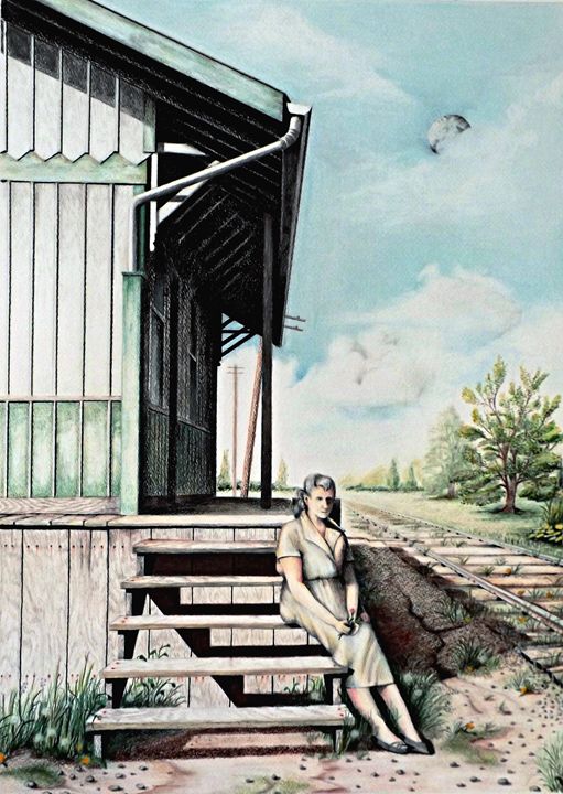 Mom with Rose - David Neace Artist - Drawings & Illustration, People ...