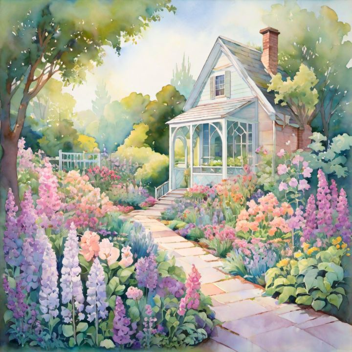 Colorful Garden - Fantastic Designs - Digital Art & AI, Buildings ...