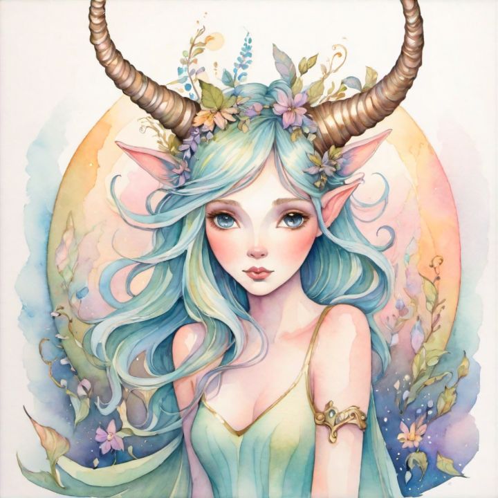 Fairy with magical horns - Fantastic Designs - Digital Art & AI ...