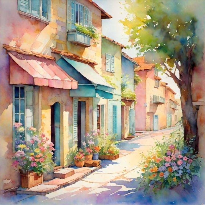 Floral Street - Fantastic Designs - Digital Art & AI, Buildings ...