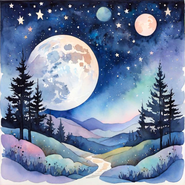 Moons and stars - Fantastic Designs - Digital Art & AI, Astronomy ...