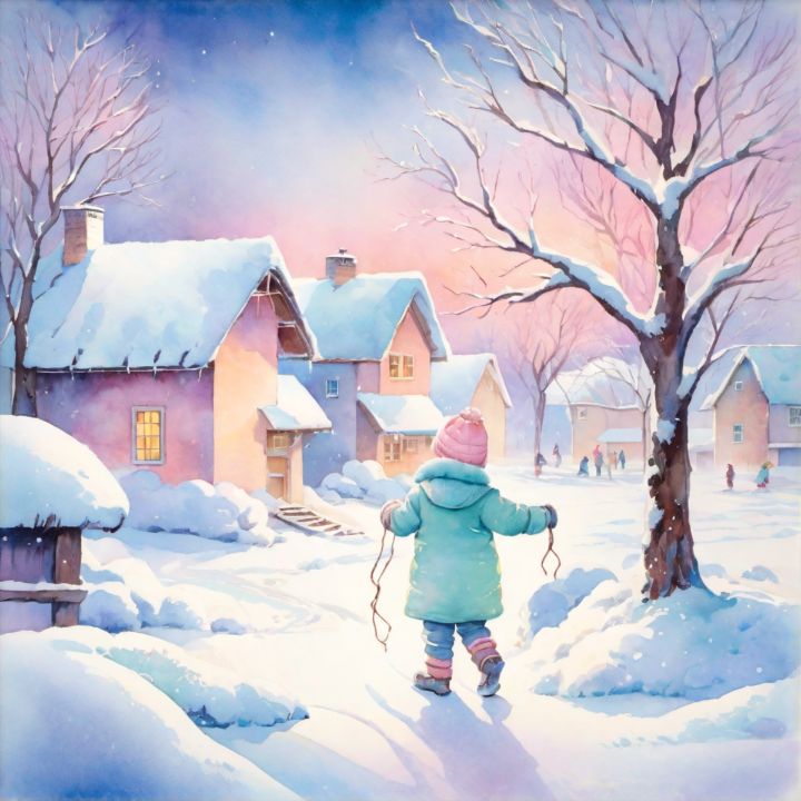 Little girl playing in the snow - Fantastic Designs - Digital Art & AI ...