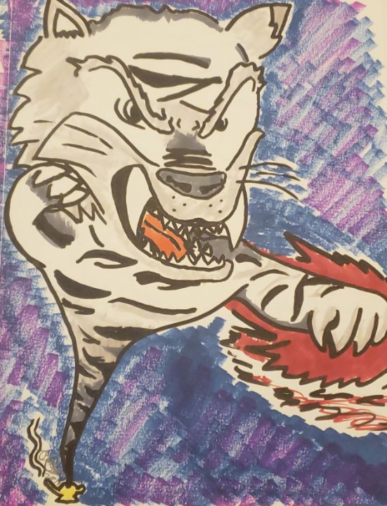 Genie Tiger Punch - pot8ocat - Paintings & Prints, Animals, Birds ...