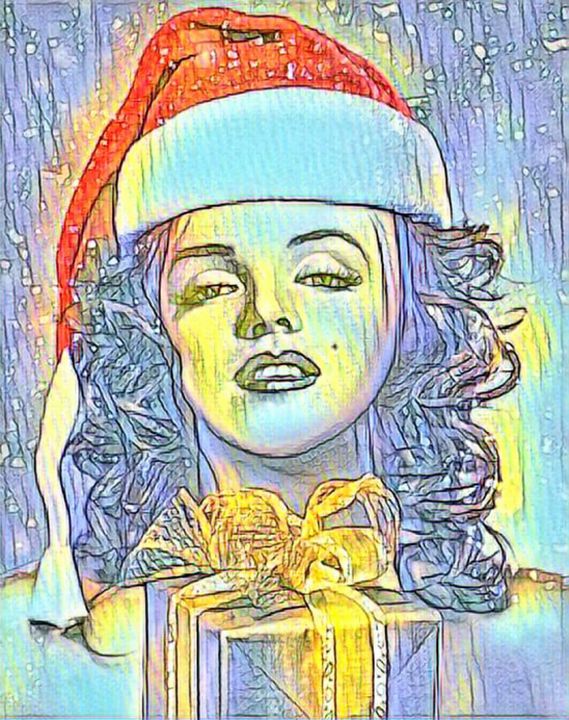 Marilyn as Santa - Brenda Winters - Digital Art & AI, Humor & Satire ...