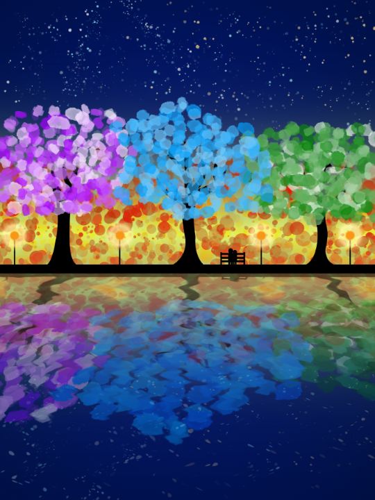 Starry Park Sunset - Erik's Imaging - Digital Art & AI, Landscapes ...