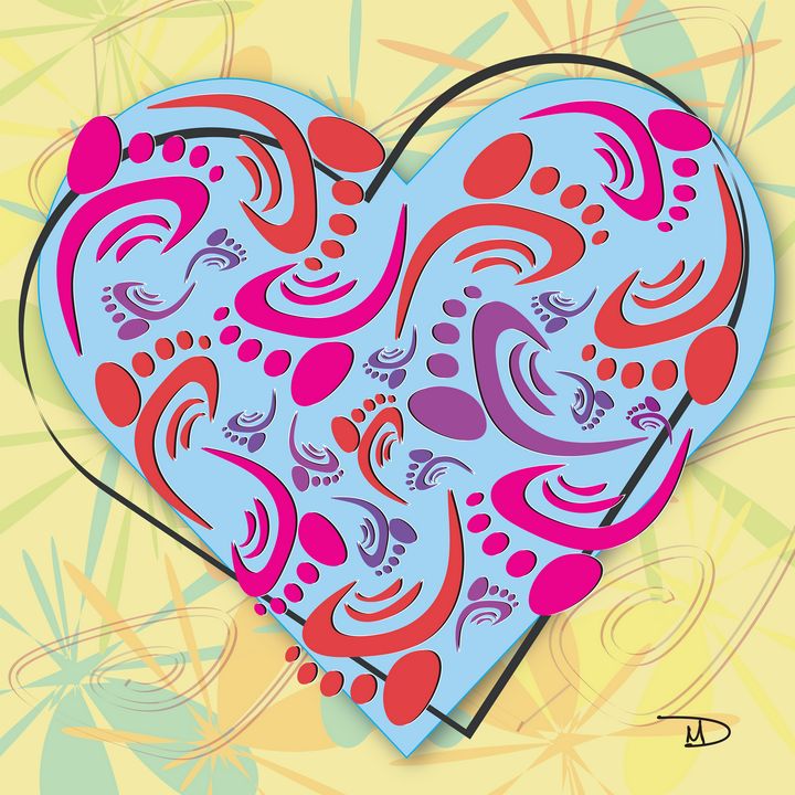 Heart and Soles - Blue - My Art and Sole - Digital Art, Science ...