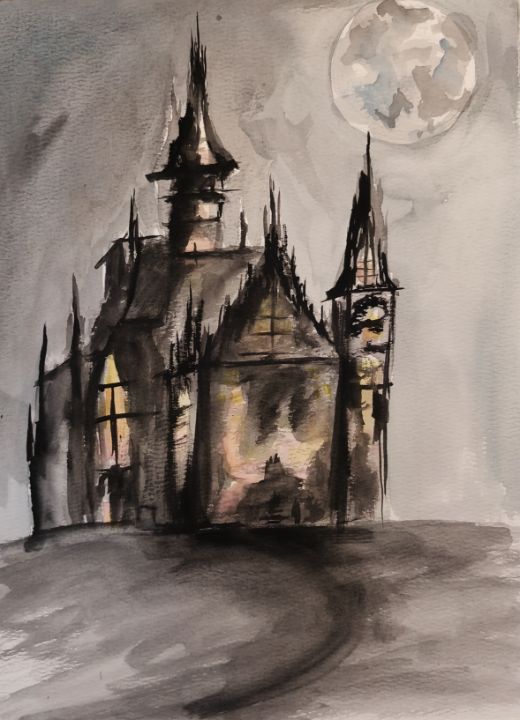 Vampire Castle - Kristi Fisk - Paintings & Prints, Holidays & Occasions ...