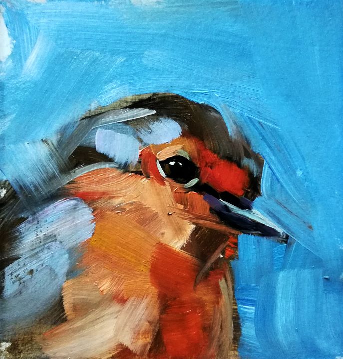 Robin Painting Bird Wall Art - Zhanna Kan - Paintings & Prints, Animals ...