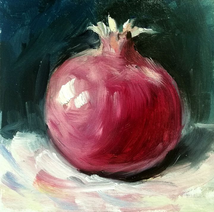 Pomegranate painting Fruit Art - Zhanna Kan - Paintings & Prints, Food ...