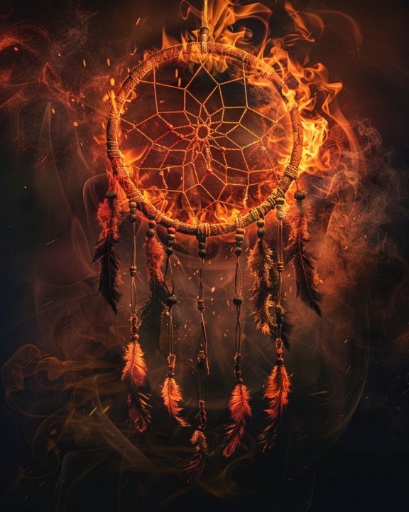 Blazing Inferno 1 Ring Dreamcatcher - DREAMFORGE ARTWORKS - Digital Art ...