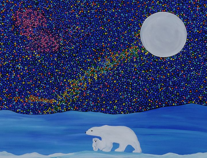 Polar Night - Her painted canvas - Paintings & Prints, Animals, Birds ...