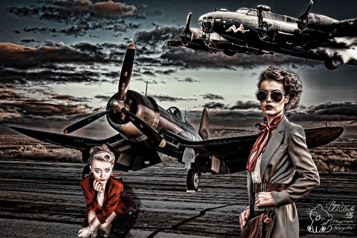 pin-up plane 2 - Papyneko55 - Digital Art, People & Figures, Portraits ...