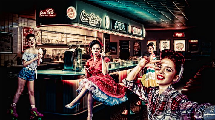 pin-up bar - Papyneko55 - Digital Art & AI, People & Figures, Portraits ...