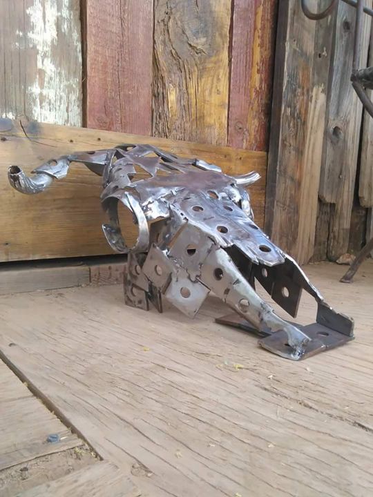 Steel cow - JW Mcbride Western Art - Sculptures & Carvings, Animals ...
