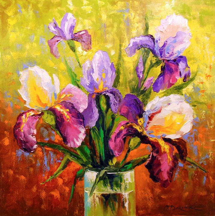 Bouquet of irises - Olha Darchuk - Paintings & Prints, Flowers, Plants ...