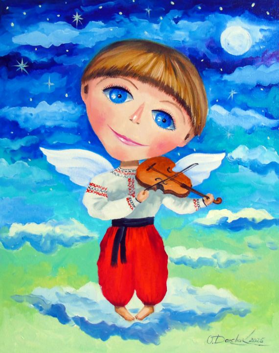 Angel Violinist - Olha Darchuk - Paintings & Prints, Childrens Art ...