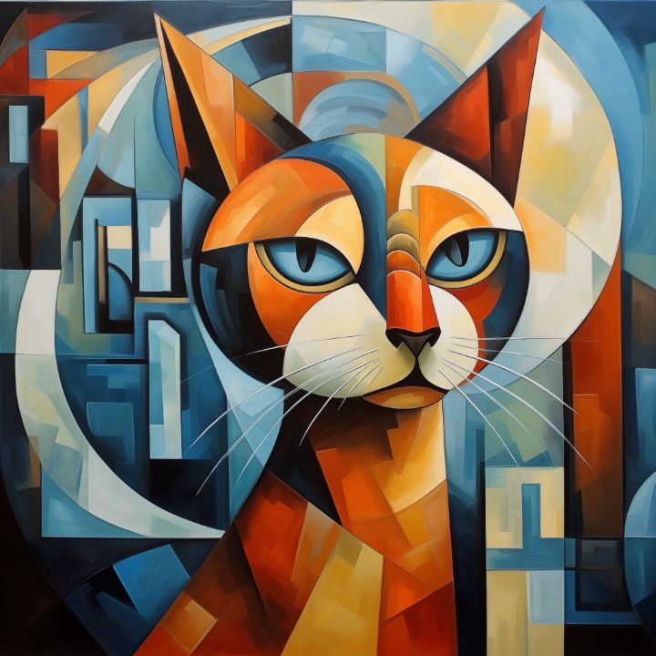 Cubism Cat - setINprint - Paintings & Prints, Abstract, Other Abstract ...