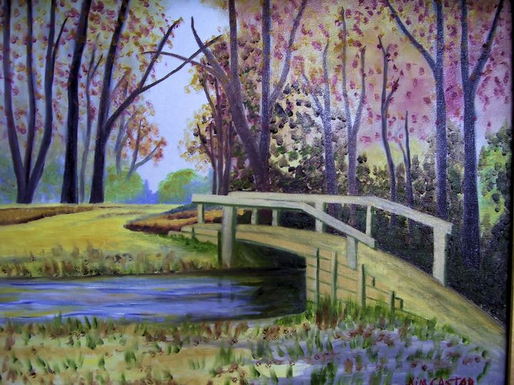 Bridge To The Woods - Kim Castor - Paintings & Prints, Landscapes ...