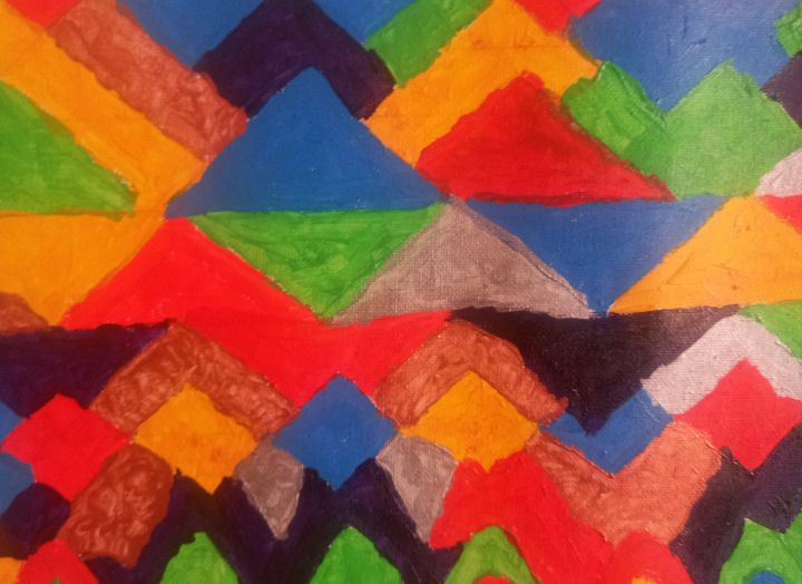 Interlocking Abstract Shapes - Art Haven - Paintings & Prints, Abstract ...