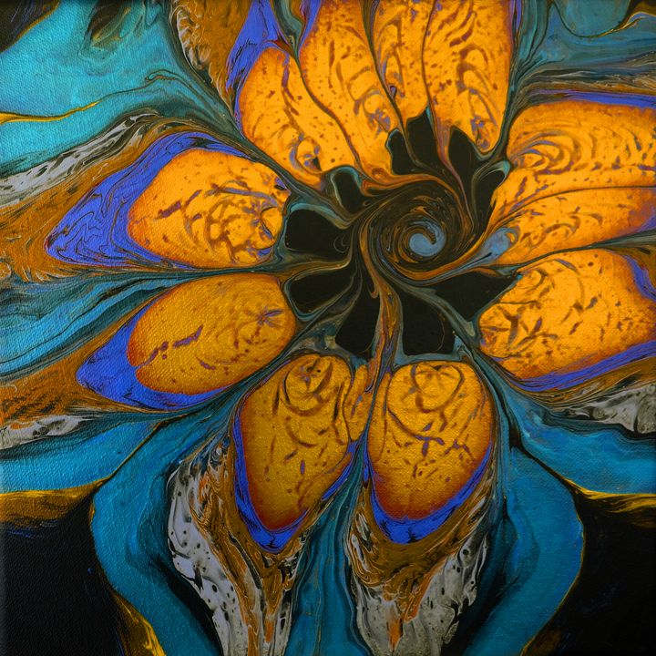 Radiating Flower (Orange) - Chrysi Meramveliotaki - Paintings & Prints ...