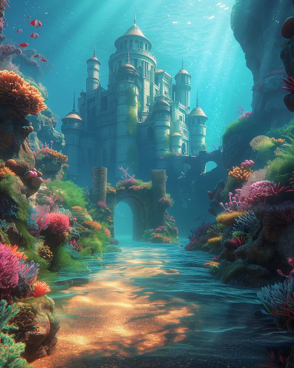 The Coral Crowned Citadel - Digital Prints - Digital Art & AI, Fantasy ...