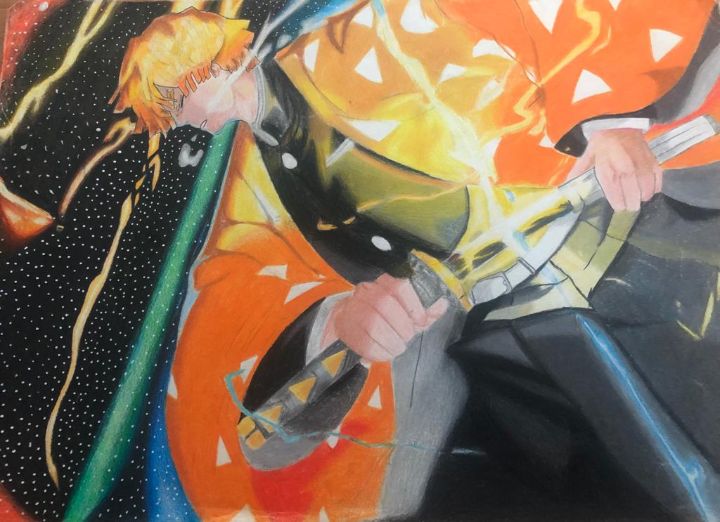 Zenitsu Agatsuma - Demon Slayer - LostArtist - Drawings & Illustration ...