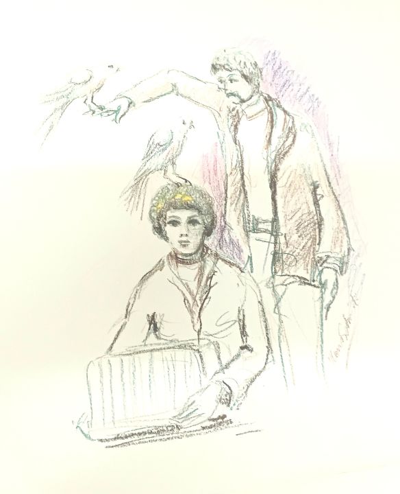 Self portrait of Hans Schmidt & wife - Hans Schmidt - Drawings ...