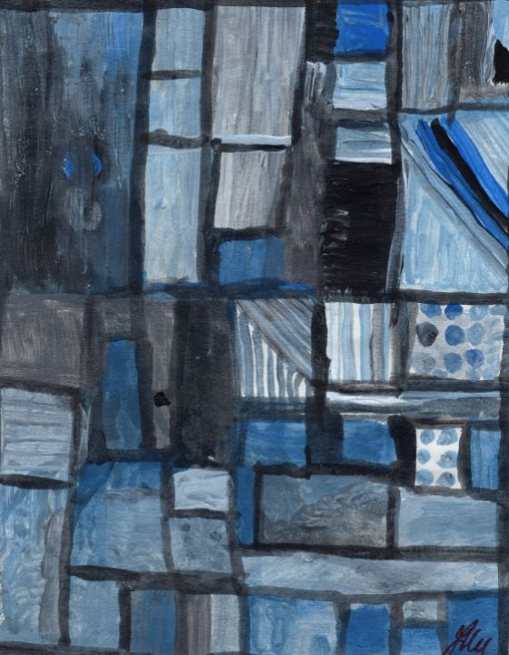 Boxy Blue - Jim Am - Paintings & Prints, Abstract, Landscape - ArtPal