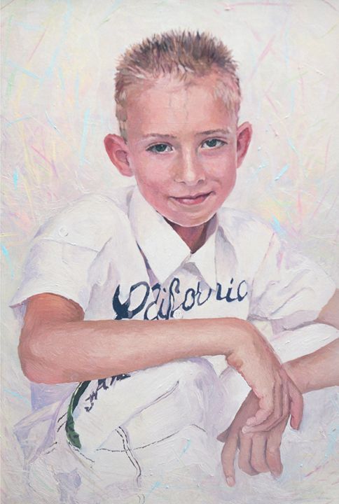 boy in a white shirt - PashaTP - Paintings & Prints, People & Figures ...
