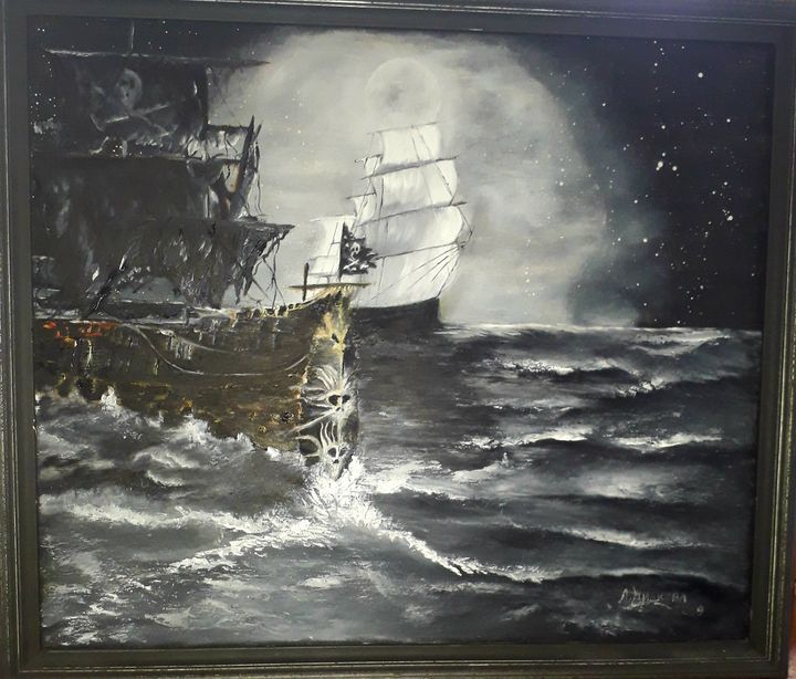 Moon ship, - Ludmila Zhivkova - Drawings & Illustration, Landscapes ...